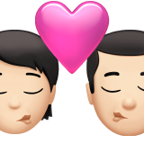 🧑🏻‍ ️‍💋‍👨🏻 Kiss: Person, Man, Light Skin Tone on Apple iOS 16.4