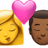 👩‍ ️‍💋‍👨🏾 Kiss - Woman: No Skin Tone, Man: Medium-Dark Skin Tone on ...