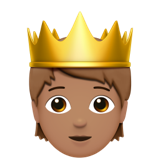 🫅🏽 Person with Crown: Medium Skin Tone on Apple iOS 16.4