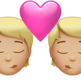 💏🏼 Kiss: Medium-Light Skin Tone on Apple iOS 18.4