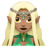 🧝🏽‍♀️ Woman Elf: Medium Skin Tone on Apple iOS 18.4