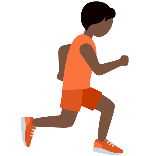 🏃🏿‍ ️ Person Running: Dark Skin Tone, Facing Right on Discord 16.0.1