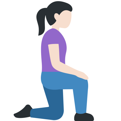 🧎🏻‍♀️‍ ️ Woman Kneeling: Light Skin Tone, Facing Right on Discord 16.0.1