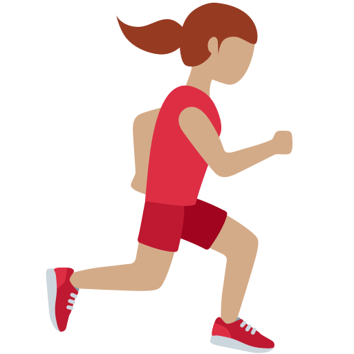 🏃🏽‍♀️‍ ️ Woman Running: Medium Skin Tone, Facing Right on Discord 16.0.1