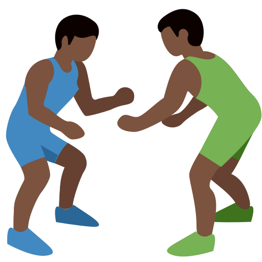 🤼🏿‍♂️ Men Wrestling: Dark Skin Tone on Discord 17.0.1
