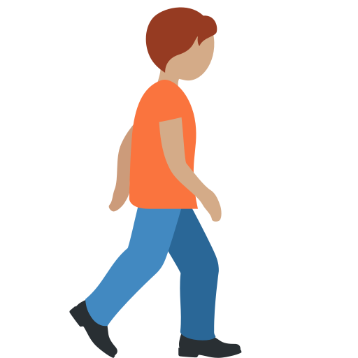 🚶🏽‍ ️ Person Walking: Medium Skin Tone, Facing Right on Discord 17.0.1
