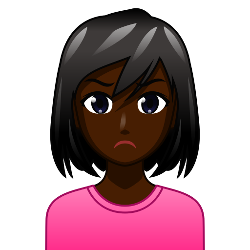 emojidex 1.0.34의 🙎🏿‍♀️ 뾰로통한 여자: 검은색 피부