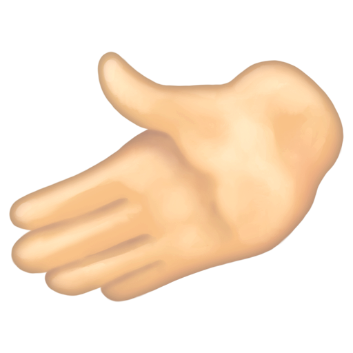 🫲🏻 Leftwards Hand: Light Skin Tone on Emojipedia Sample Images 14.0