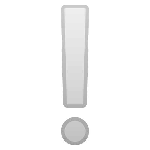 White Exclamation Mark on Google Noto Color Emoji Android 9.0