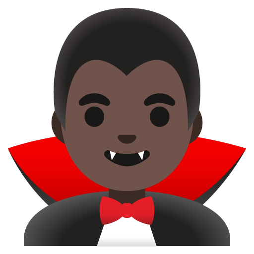 🧛🏿‍♂️ Man Vampire: Dark Skin Tone on undefined 15.1