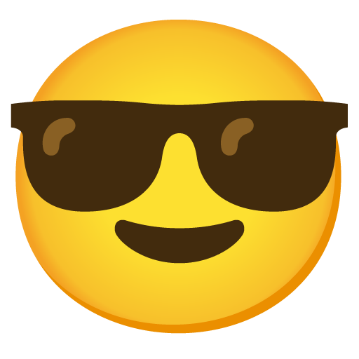 😎 Smiling Face with Sunglasses on Google Noto Color Emoji 16.0