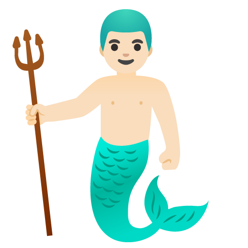 🧜🏻‍♂️ Wassermann: Helle Hautfarbe auf Google Noto Color Emoji 16.0 June ...