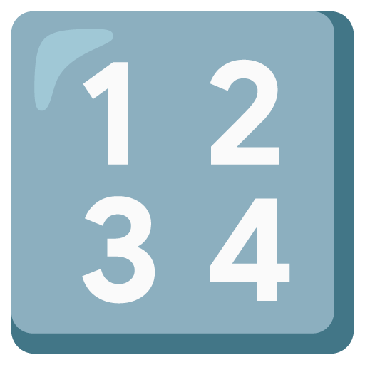 🔢 Pulsante Con Numeri su Google Noto Color Emoji 17.0