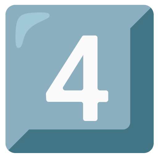 4️⃣ Tasto: 4 su Google Noto Color Emoji 17.0