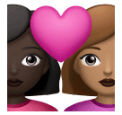 👩🏿‍ ️‍👩🏽 Couple with Heart: Woman, Woman, Dark Skin Tone, Medium Skin ...