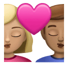 👩🏼‍ ️‍💋‍👨🏽 Kiss: Woman, Man, Medium-Light Skin Tone, Medium Skin Tone ...