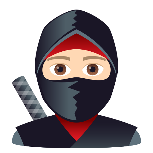 🥷🏻 Ninja: Light Skin Tone on JoyPixels 6.0