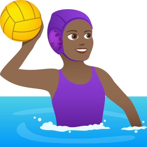 🤽🏾‍♀️ Woman Playing Water Polo: Medium-Dark Skin Tone on JoyPixels 9.0