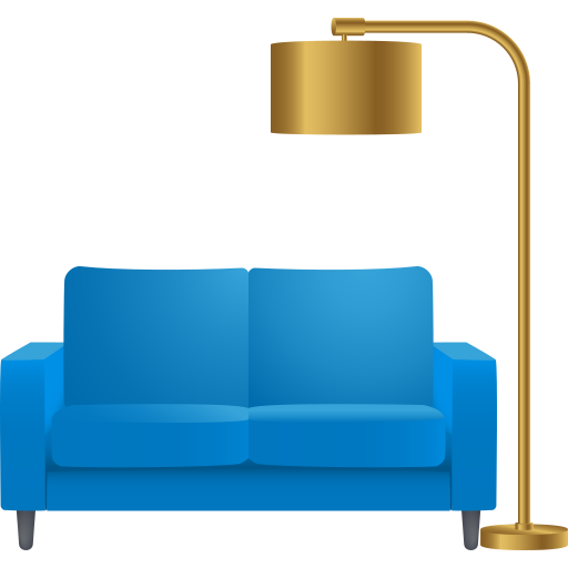 🛋️ Sofá E Luminária em JoyPixels 10.0