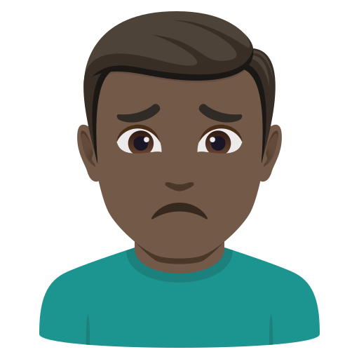 🙍🏿‍♂️ Man Frowning: Dark Skin Tone on JoyPixels 10.0