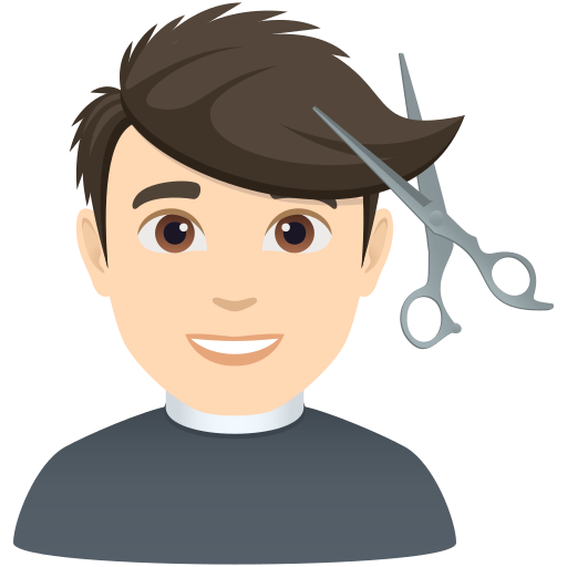 💇🏻‍♂️ Man Getting Haircut: Light Skin Tone on JoyPixels 10.0