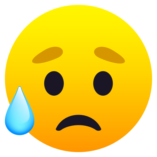 😥 Sad but Relieved Face on JoyPixels 10.0