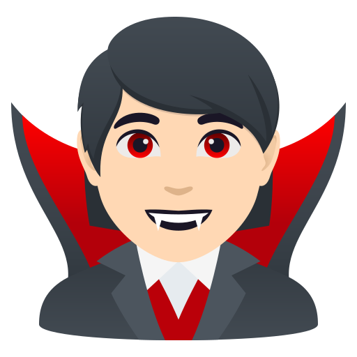 🧛🏻 Vampire: Light Skin Tone on JoyPixels 10.0