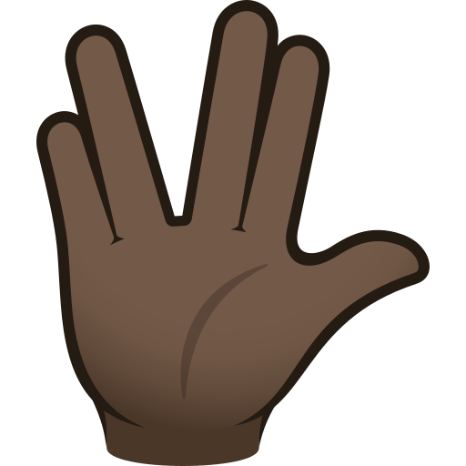 🖖🏿 Vulcan Salute: Dark Skin Tone on JoyPixels 10.0