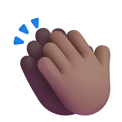 👏🏾 Clapping Hands: Medium-Dark Skin Tone on Microsoft 3D Fluent 15.1