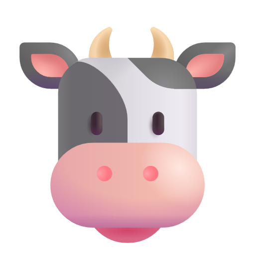 🐮 Cow Face on Microsoft 3D Fluent 15.1