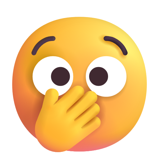 🫢 Face with Open Eyes and Hand Over Mouth on Microsoft 3D Fluent 15.1