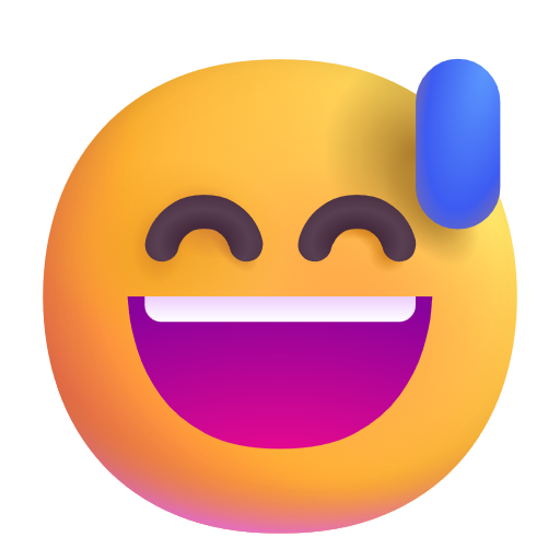 😅 Grinning Face with Sweat on Microsoft 3D Fluent 15.1