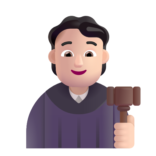 🧑🏻‍⚖️ Judge: Light Skin Tone on Microsoft 3D Fluent 15.1