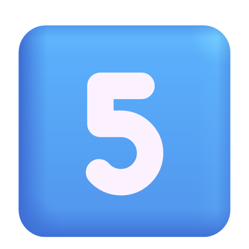 5️⃣ Keycap Digit Five on Microsoft 3D Fluent 15.1