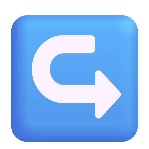 ↪️ Left Arrow Curving Right on Microsoft 3D Fluent 15.1