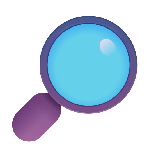 🔎 Magnifying Glass Tilted Right on Microsoft 3D Fluent 15.1