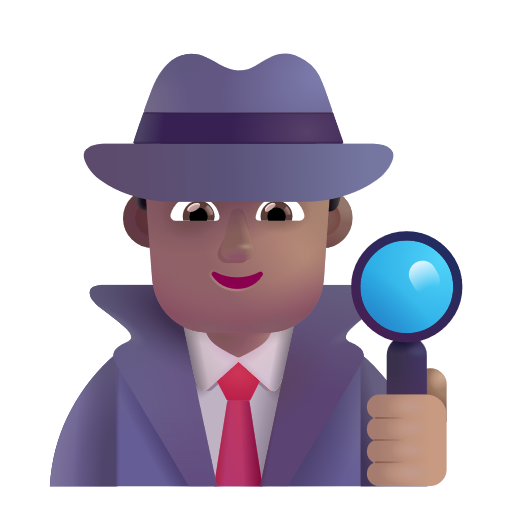 🕵🏽‍♂️ Man Detective: Medium Skin Tone on Microsoft 3D Fluent 15.1