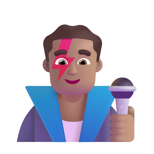 👨🏽‍🎤 Man Singer: Medium Skin Tone on Microsoft 3D Fluent 15.1