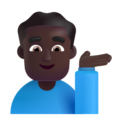 💁🏿‍♂️ Man Tipping Hand: Dark Skin Tone on Microsoft 3D Fluent 15.1