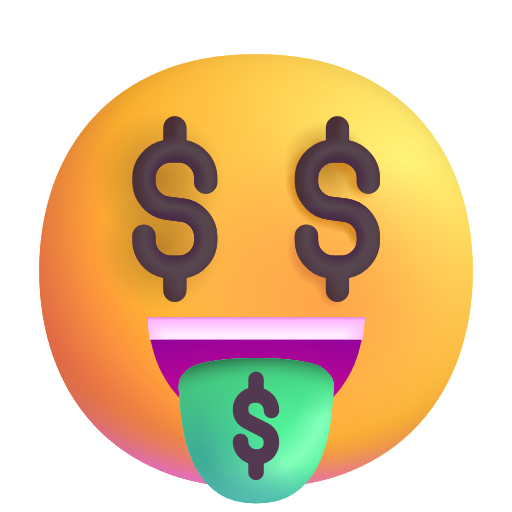 🤑 Money-Mouth Face on Microsoft 3D Fluent 15.1