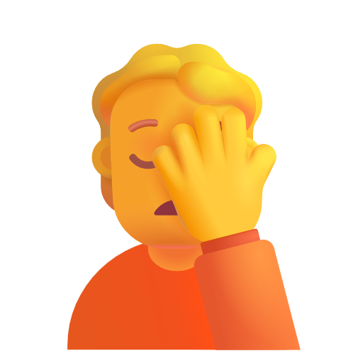 🤦 Person Facepalming on Microsoft 3D Fluent 15.1