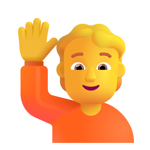 🙋 Person Raising Hand on Microsoft 3D Fluent 15.1