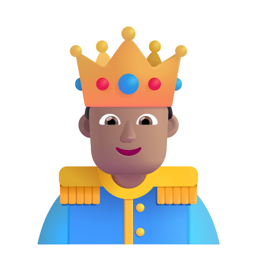 🤴🏽 Prince: Medium Skin Tone on Microsoft 3D Fluent 15.1