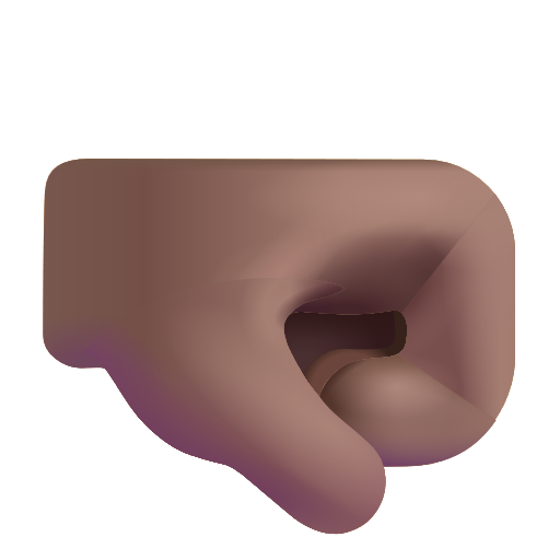 🤜🏾 Right-Facing Fist: Medium-Dark Skin Tone on Microsoft 3D Fluent 15.1