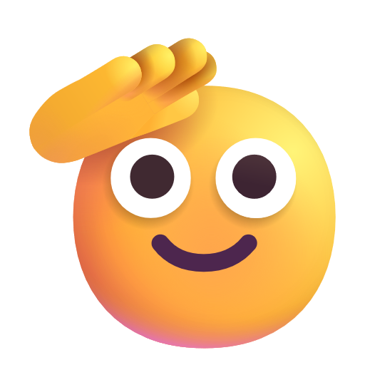 🫡 Saluting Face on Microsoft 3D Fluent 15.1