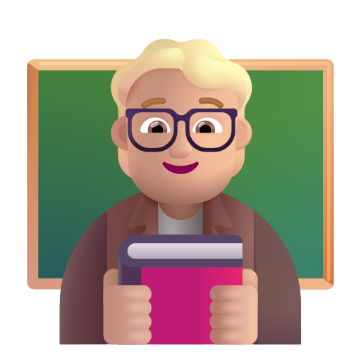🧑🏼‍🏫 Teacher: Medium-Light Skin Tone on Microsoft 3D Fluent 15.1
