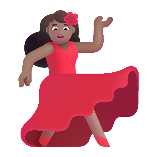 💃🏽 Woman Dancing: Medium Skin Tone on Microsoft 3D Fluent 15.1