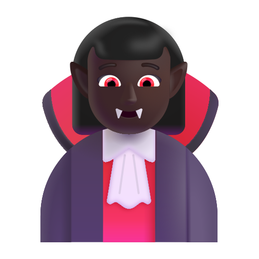 🧛🏿‍♀️ Woman Vampire: Dark Skin Tone on Microsoft 3D Fluent 15.1