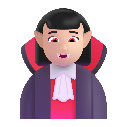 🧛🏻‍♀️ Woman Vampire: Light Skin Tone on Microsoft 3D Fluent 15.1