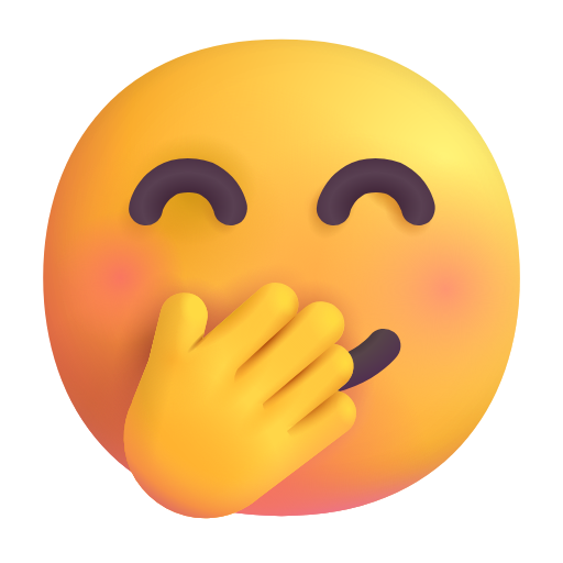 🤭 Face with Hand Over Mouth on Microsoft 3D Fluent 16.0